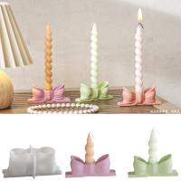 China Drip glue DIY three-dimensional bow candle base gypsum ornament bow aromatherapy candle holder resin silicone mold for sale