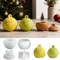 China Embossed Berry Christmas Snowflake Storage Can Silicone Mold DIY Aromatherapy Gypsum Candle Cup Mold for sale