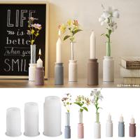 China DIY dropper, circular vase, heart-shaped table, test tube hydroponic flower holder, candle holder, base, silicone mold for sale