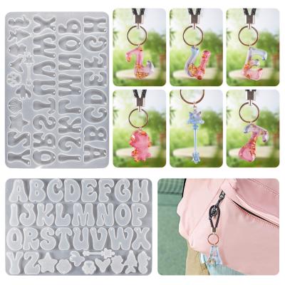 China Crystal dropper DIY resin 26 English capital letters marine animal pendant hanging silicone mold for sale