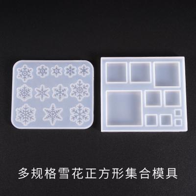 China DIY crystal dropper mold snowflake square multi specification mold pendant hanging decoration silicone mold for sale