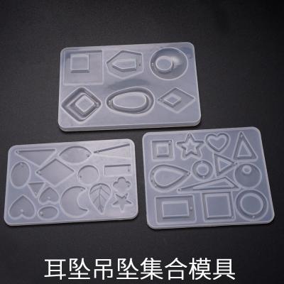 China New DIY Crystal Dropping Mold Traditional 6-Grid Necklace Pendant Earrings Jewelry Silicone Mold One Piece dropshipping for sale
