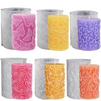 China Cylindrical Aromatherapy Candle Silicone Mold DIY Butterfly Rose Wave Gypsum Ornament Expanded Fragrance Stone Dropping Mold for sale