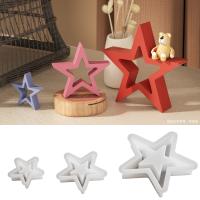 China DIY dropper mold hollow out large, medium, small five pointed star Christmas tree decoration pendant table silicone mold for sale