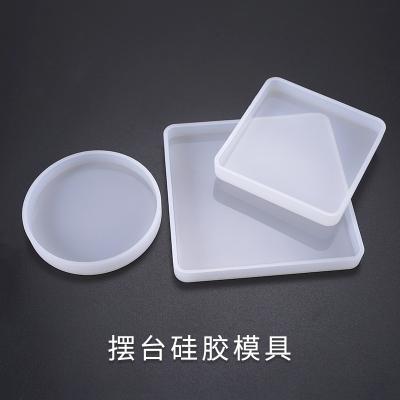 China Crystal dropper glue table mold DIY handmade mirror square circular high brightness table silicone mold for sale