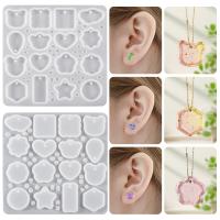 China Crystal Drip Glue DIY Full page Jewelry Earstuds Non polishing Rounded Pendant Key Hanging Jewelry Silicone Mold for sale