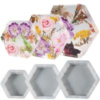 China Dropping resin geometric body large hexagonal book file mold large, medium, small hexagonal specimen silicone mold for sale