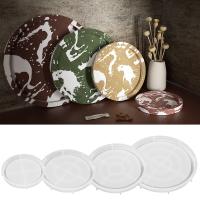 China DIY Drip Glue Gypsum Cement Disc Round Plate Mold Large Circular Storage Tray Flower Pot Base Silicone Mold for sale