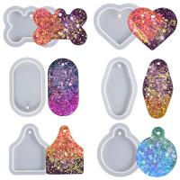 China DIY crystal drop glue sweater necklace pendant, oval fan-shaped circular bone hanging, silicone mold for sale