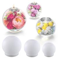 China DIY Crystal Dropping Resin Mold Spherical Candlestick Pendant Mirror Silicone Mold Amazon for sale