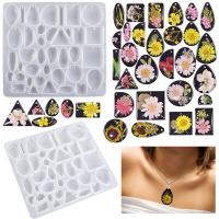 China DIY crystal dropper epoxy resin mirror time gemstone pendant necklace keychain silicone mold for sale