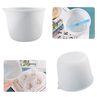 China DIY crystal dropper resin mold 1000ml with graduated silicone measuring cup baking cup for sale