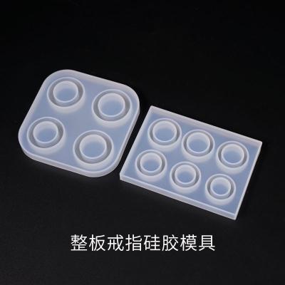 China DIY Crystal Dropping Gel Mold Four Grid Round Six Grid Whole Plate Ring Jewelry Silicone Mold for sale