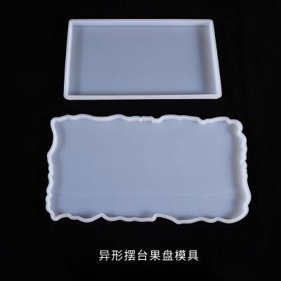 China DIY crystal dropper mold irregular shaped mold rectangular fruit tray table ornament silicone mold for sale