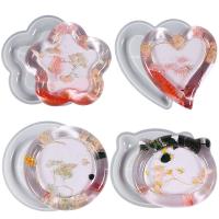 China DIY crystal dropper resin gypsum storage tray, circular heart-shaped cat head flower dish, silicone mold for sale