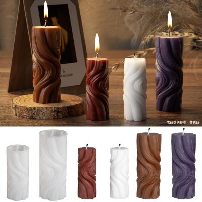 China DIY Crystal Dropping Gel Water Wave Wave Pattern Silicone Mold Cylinder Irregular Aromatherapy Candle Gypsum Grinding Machine for sale