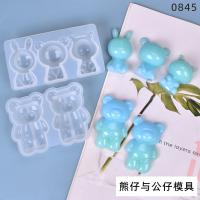 China DIY crystal dropper mold, homemade teddy bear and doll cute three-dimensional table decoration silicone mold for sale