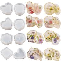 China Dropping glue storage box mold, round square hexagonal flower shaped gypsum storage box, silicone mold for sale