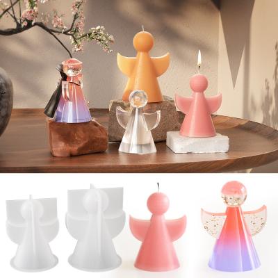 China DIY dropper resin size angel grinding tool 3D three-dimensional gypsum aromatherapy candle silicone mold wholesale for sale