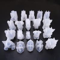 China Crystal dropper mold, multiple teddy bear geometric animal 3D unicorn blessing rabbit silicone molds for sale
