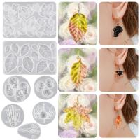 China DIY Glue Mirror Halloween Skull Skull Hand Pumpkin Spider Tree Trunk Leaf Earrings Silicone Mold for sale