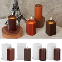 China DIY Glue Dropping Geometric Aromatherapy Candle Silicone Mold Cylindrical Leather Pattern Square Hexagonal Gypsum Pendant Dropping Mold for sale