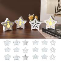 China DIY Gypsum Pentagram Pen Holder Flower Insertion Christmas Tree Santa Claus Snowflake Angel Hollow Silhouette Lamp Box Silicone Mold for sale