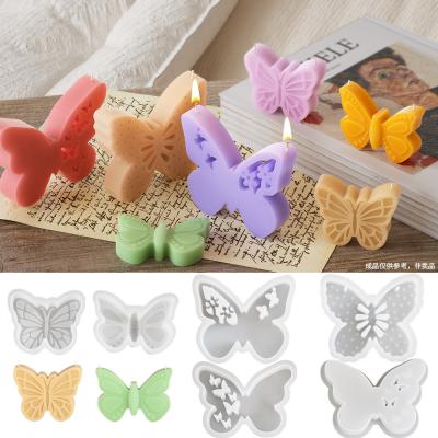 China DIY resin flower hollow butterfly mirror grinding aromatherapy gypsum candle ornament silicone mold for sale