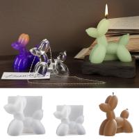 China 3D 3D Silicone Puppy Mold DIY Aromatherapy Gypsum Candle Trojan Dog Resin Balloon Dog Dropping Mold for sale
