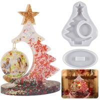China Crystal dropper resin Christmas tree photo frame silicone mold DIY gypsum ornament hanging dropper mold for sale