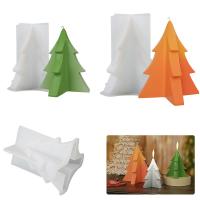 China DIY dropper resin aromatherapy candle grinding tool, four corner three-dimensional Christmas tree size silicone mold for sale