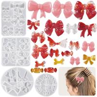 China DIY crystal drop glue hairpin, hair clip grinder, mirror flower bow earrings, earrings pendant, silicone mold for sale