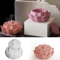 China DIY resin lotus storage box, gypsum aromatherapy jar, candle cup, aromatherapy stove, silicone mold for sale