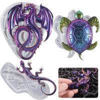 China DIY Drip Glue Flying Dragon Sea Turtle gecko Chameleon Wall Hanging Silicone Mold Fire Dragon Gypsum Ornament Grinding Tool for sale