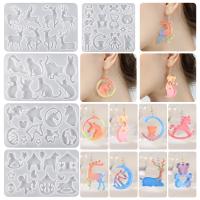 China DIY crystal dropper pendant earrings silicone mold unicorn violent panda Mimi wooden horse reindeer Christmas listing for sale