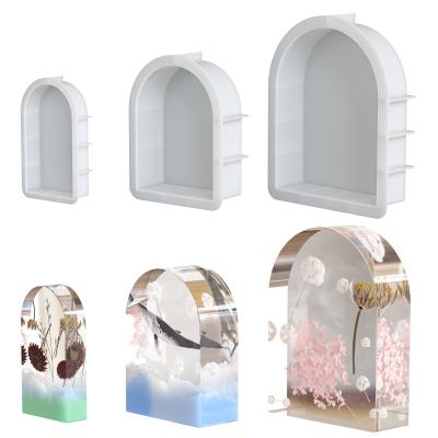 China Crystal Drip Glue Dried Flower Arch Ornament Drip Glue Mold DIY Large, Medium, Small Arch Bookshelf Silicone Mold for sale