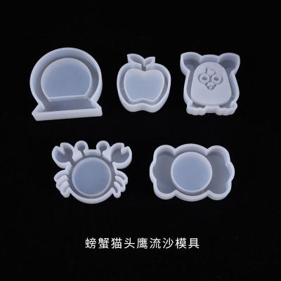 China DIY Crystal Dripping Gel Flowing Sand Mold Decoration Pendant Owl Candy Silicone Mold for sale