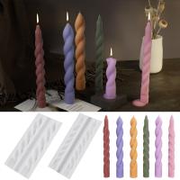 China Diy spiral long rod candle mould long strip profiled spiral Fried Dough Twists slender rod scented candle silicone mould for sale