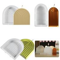 China DIY Arch Aromatherapy Candle Silicone Mold Fragrance Stone Handmade Soap Gypsum Car Ornament Grinding Tool for sale