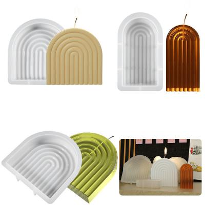 China DIY Arch Aromatherapy Candle Silicone Mold Fragrance Stone Handmade Soap Gypsum Car Ornament Grinding Tool for sale