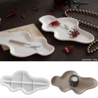 China DIY Crystal Dropping Resin Gypsum Irregular Curved Cloud Tray Storage Dish Silicone Mold for sale