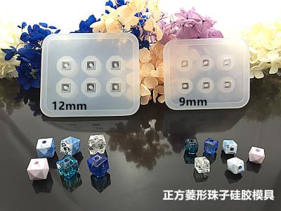 China Crystal Droplet Pendant Bead Silicone Mold DIY Handmade Jewelry Cut Square Diamond Elliptical Bracelet Necklace for sale