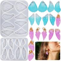 China Crystal dropper butterfly wing earrings pendant DIY feather elf wing earrings silicone mold for sale