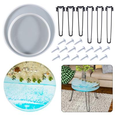 China DIY crystal dropper resin grinding tool, large circular table decoration, river table making, silicone mold for sale