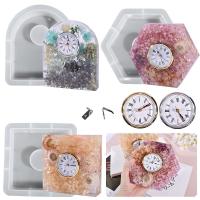 China Dropping glue DIY vertical clock swing table mold, geometric European clock swing parts, large book rack silicone mold for sale