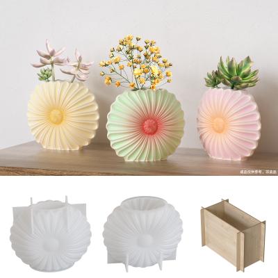 China 3D Sunflower Vase Decoration Silicone Mold DIY Sunflower Inserter Dropping Gypsum Grinding Machine for sale