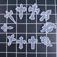 China Crystal Dropping Glue Cross Pendant Silicone Mold DIY Handmade Multiple Cross Star Model Pendants for sale