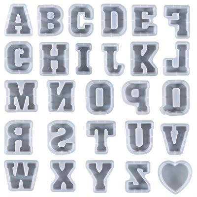 China DIY crystal dropper mold 26 large letter table decoration silicone mold spot wholesale for sale