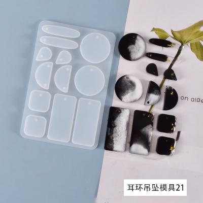 China DIY Crystal Dropping Silicone Mold Earring Pendant Creative Handmade Pendant Decorative Silicone Mold for sale