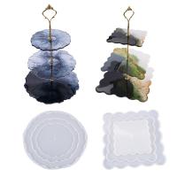 China DIY crystal dropper mold, three-layer tray decoration set, display rack, coaster, tableware, silicone mold for sale